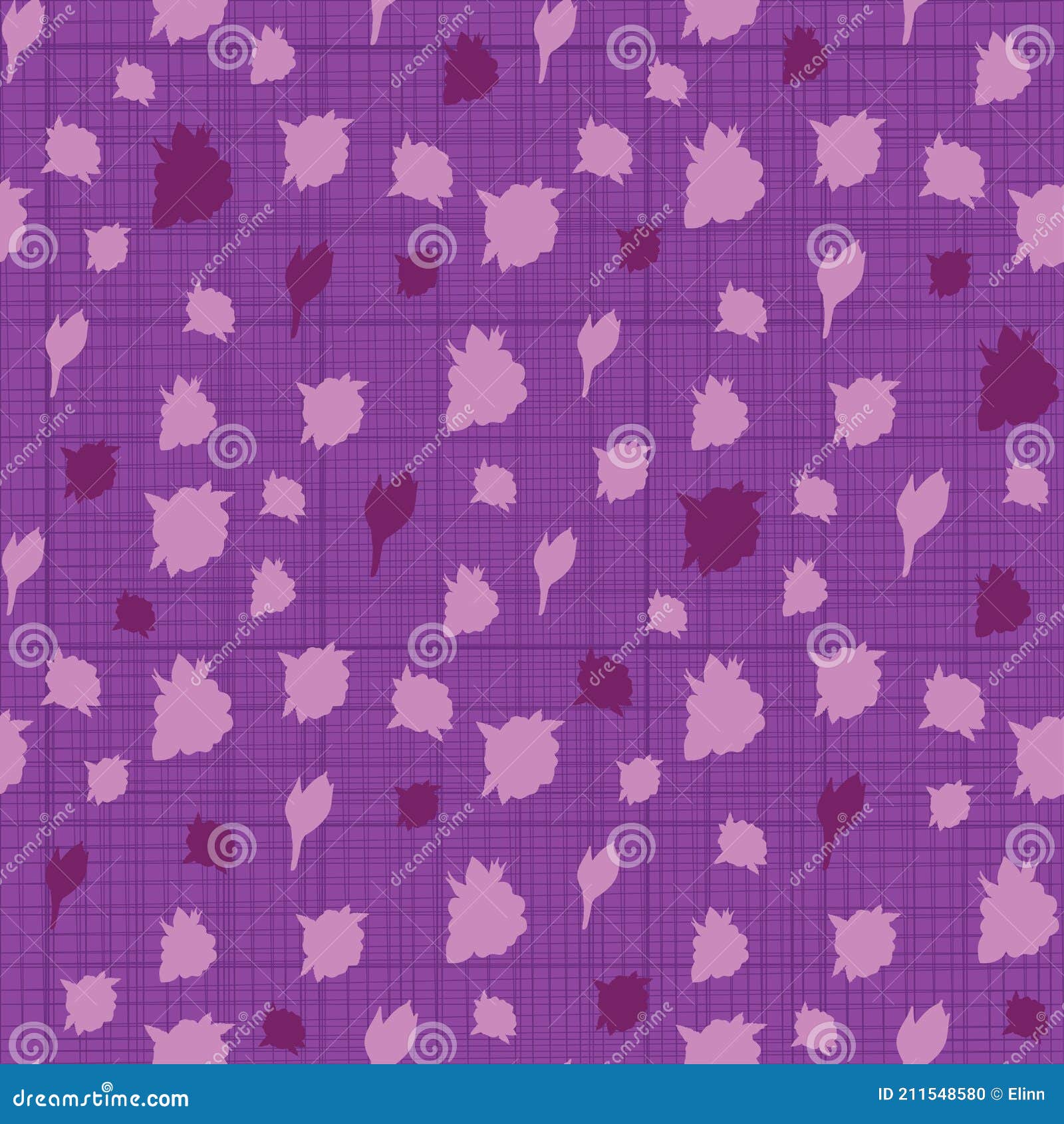 Roses Silhouettes Repeat Pattern Design Stock Vector - Illustration of ...