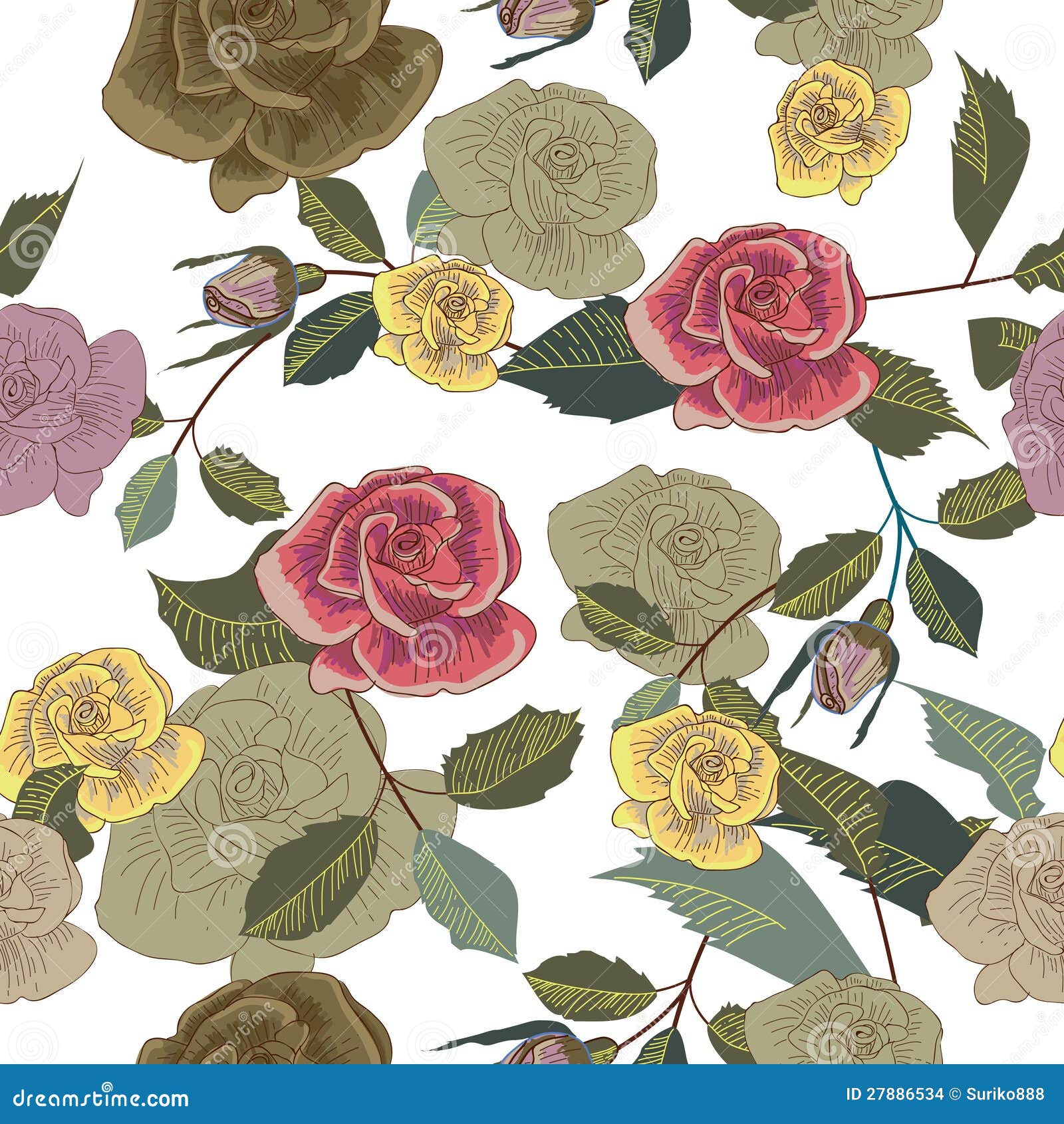 Roses texture stock vector. Illustration of flourishes - 27886534