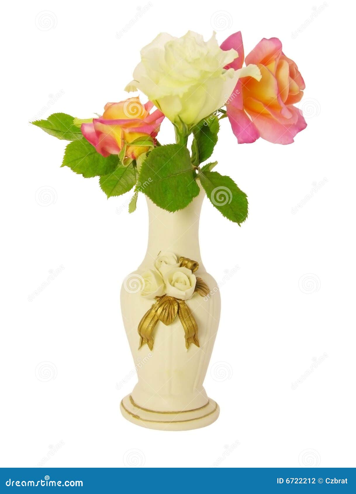 Roses in a vase stock photo. Image of pink, vase, arrangement - 6722212
