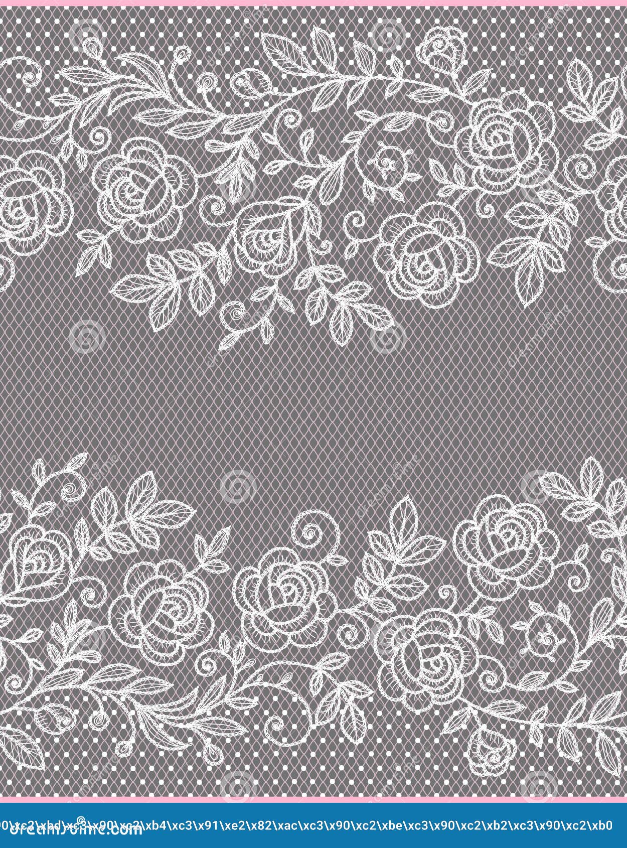 Roses Vertical Lace Seamless Pattern. Stock Vector - Illustration of ...
