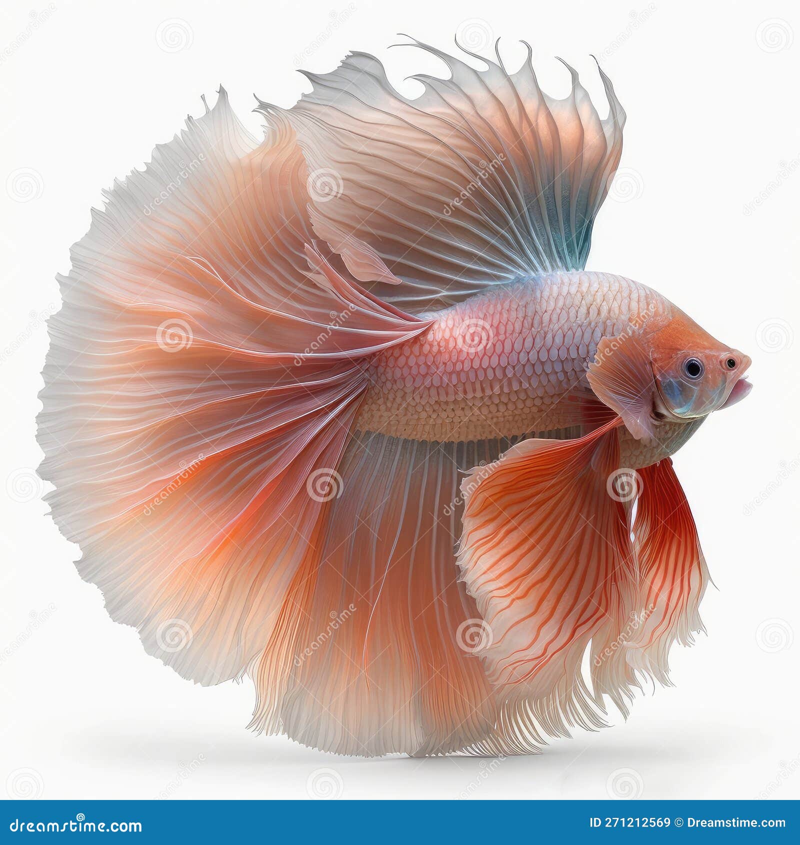 Rosetail Betta Fish. Popular Fish. Isolated on White Background. Stock ...
