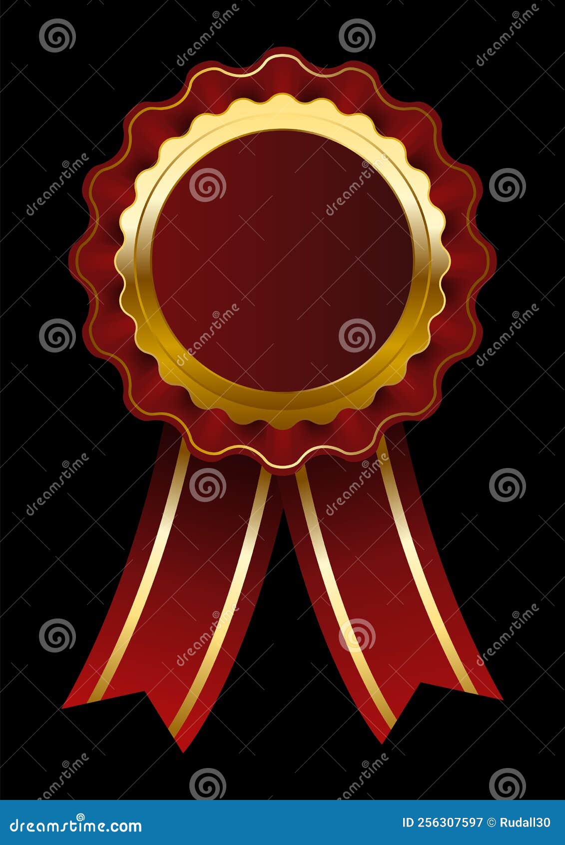 Rosette Badge Design in Red Color Stock Vector - Illustration of ...