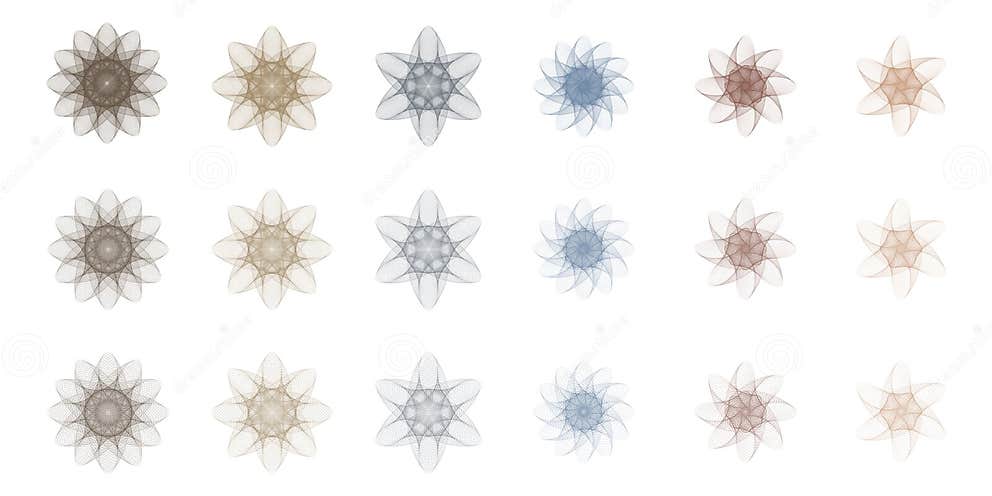 Rosette Collection I and II Stock Vector - Illustration of mathematics ...