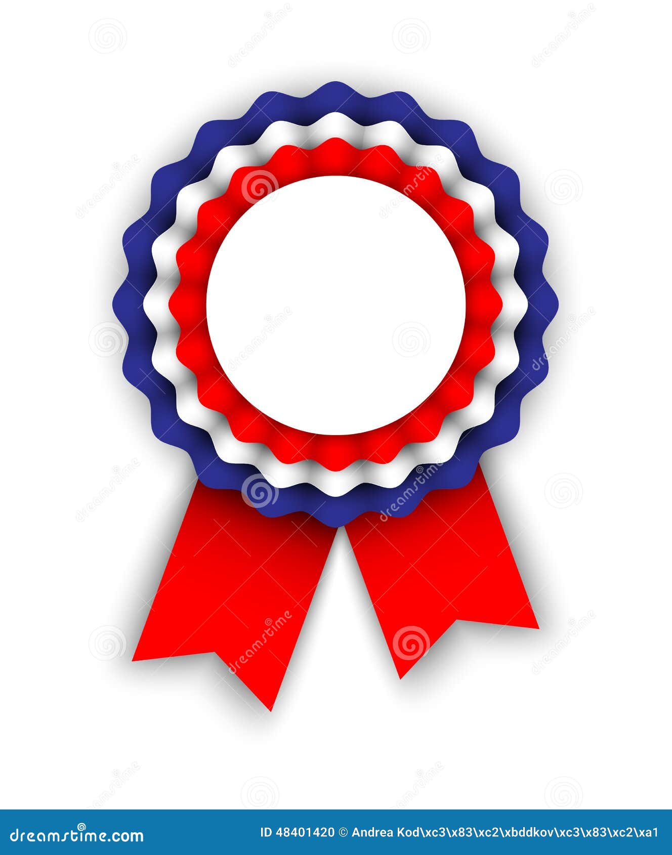 Tricolor Rosette And Stars In The Center With Ribbon. Vector ...