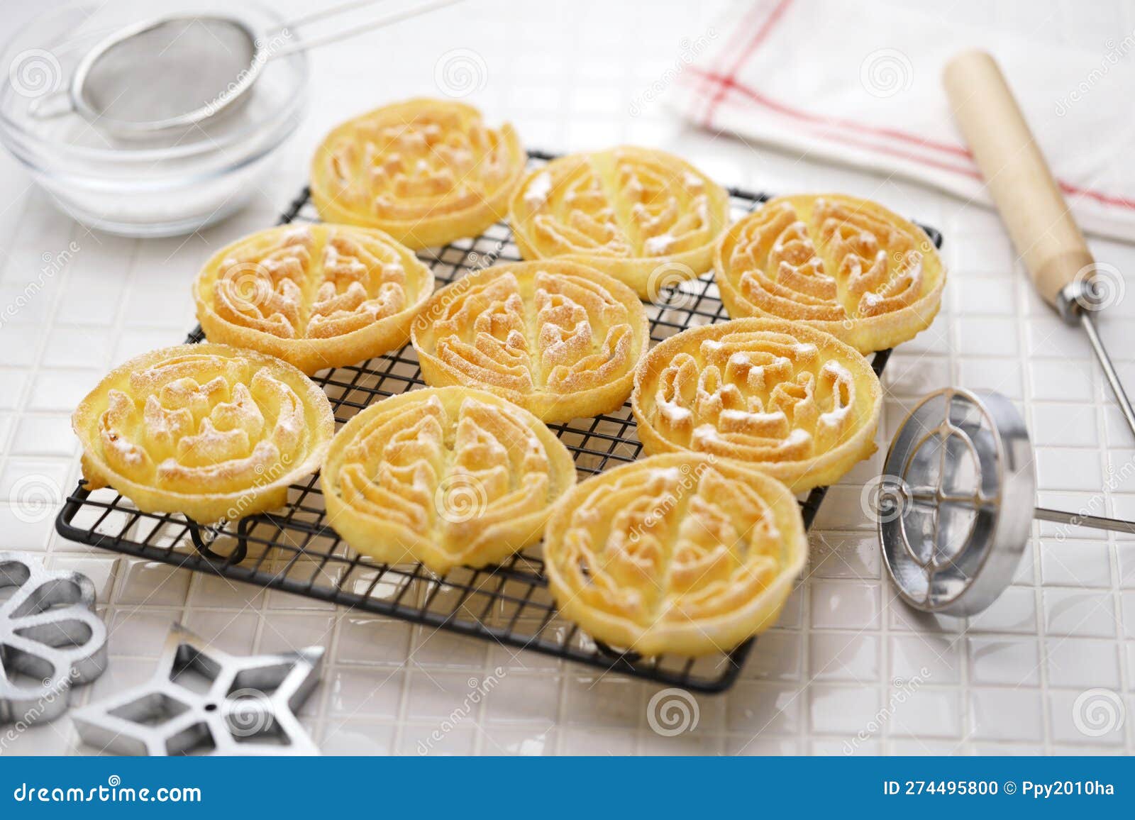 Rosette cookies( circle ) stock photo. Image of traditional - 274495800
