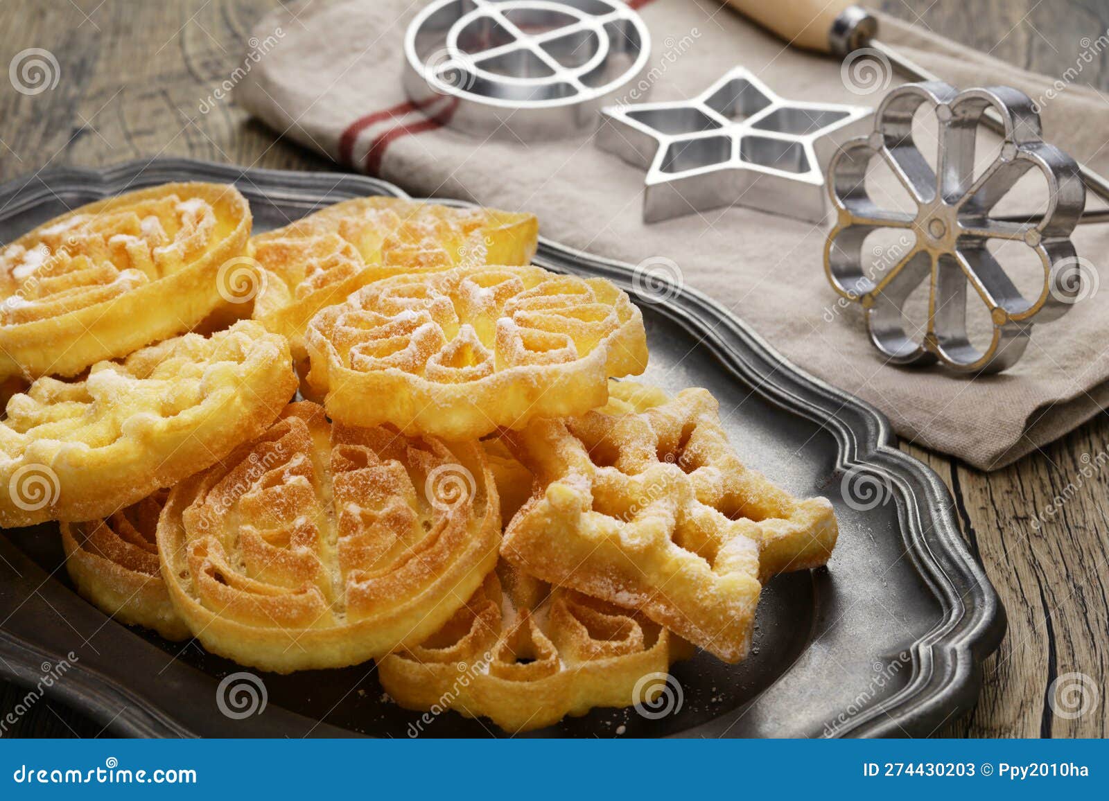 Rosette Cookies and Rosette Iron Stock Image - Image of sweets ...