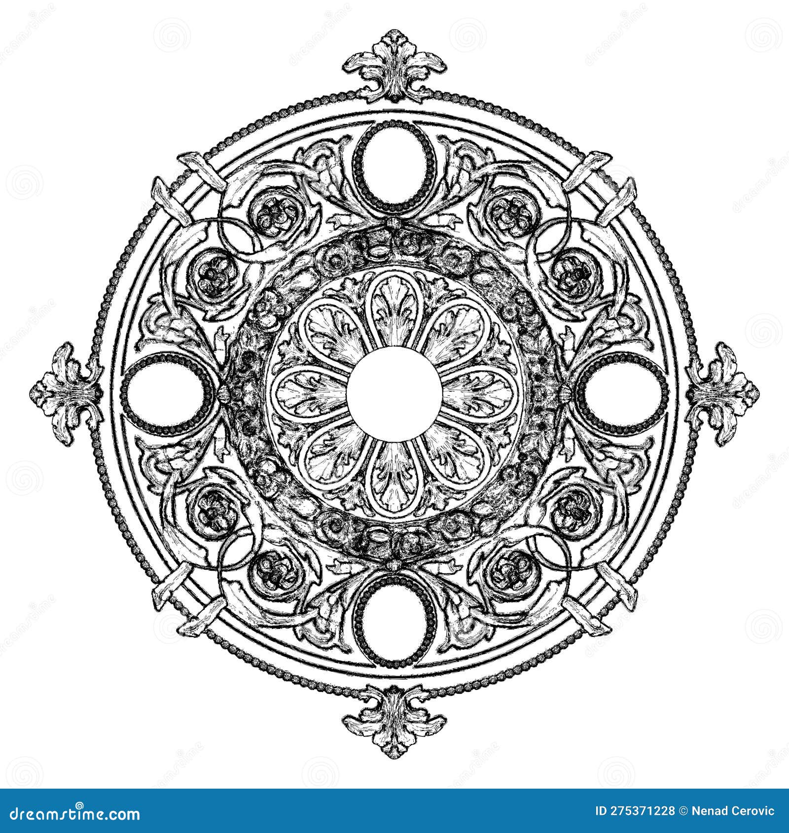 Rosette Ornament Decoration Vector. Illustration Isolated on White ...