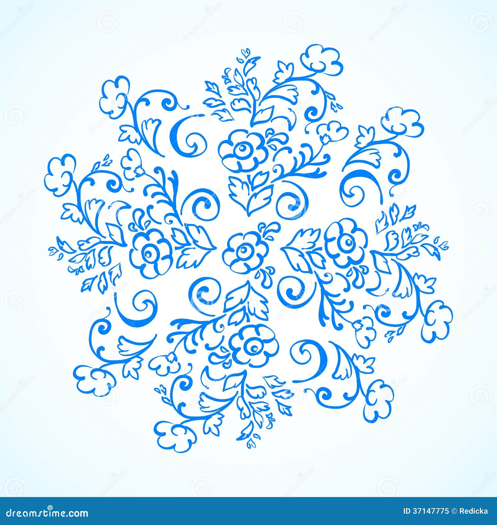 Rosette pattern of flowers stock vector. Illustration of decorative ...