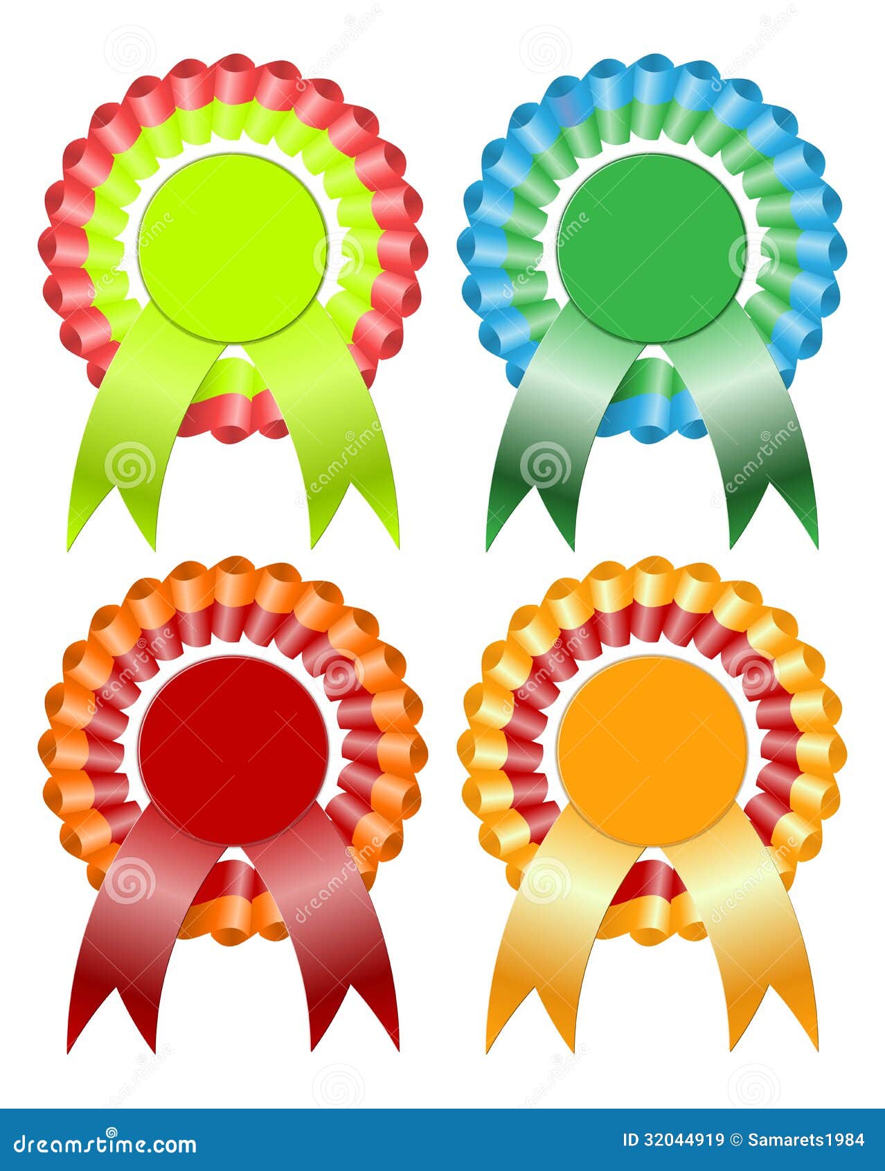 Rosette Ribbon stock vector. Illustration of certified - 32044919