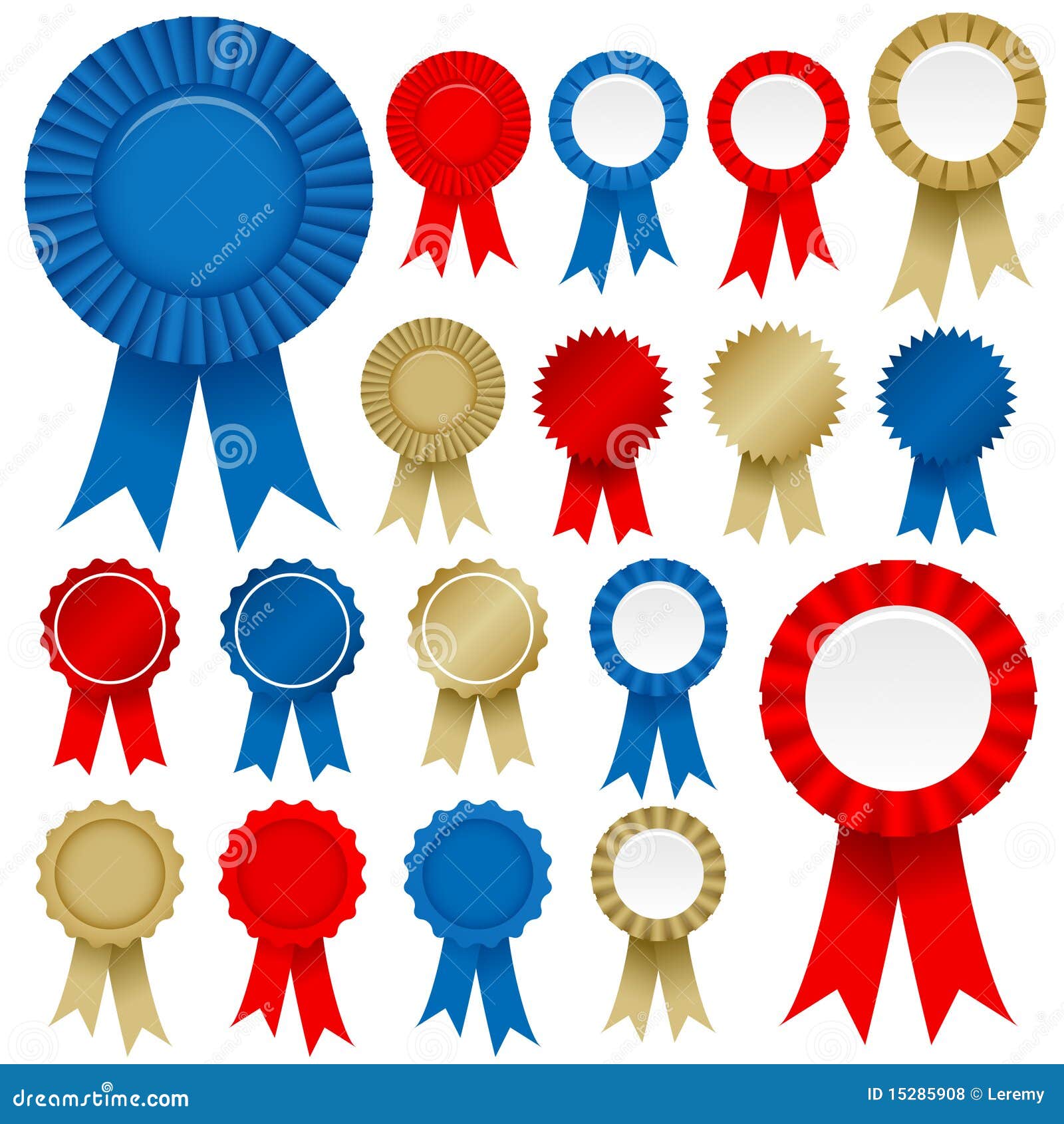 Rosette Ribbon Set Vector stock vector. Illustration of place - 15285908