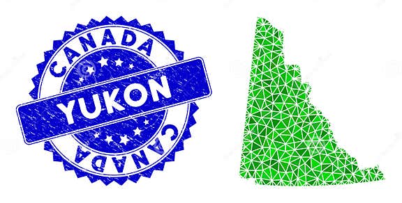 Rosette Scratched Stamp Seal with Green Vector Lowpoly Yukon Province ... Rosette Scratched Stamp Seal with Green Vector Lowpoly Yukon Province ...