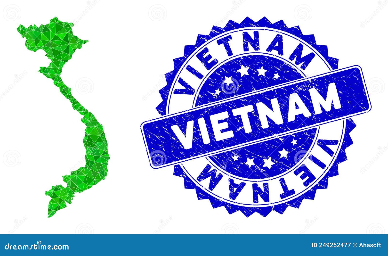 Rosette Textured Seal Imprint with Green Vector Triangle Filled Vietnam ... Rosette Textured Seal Imprint with Green Vector Triangle Filled Vietnam ...