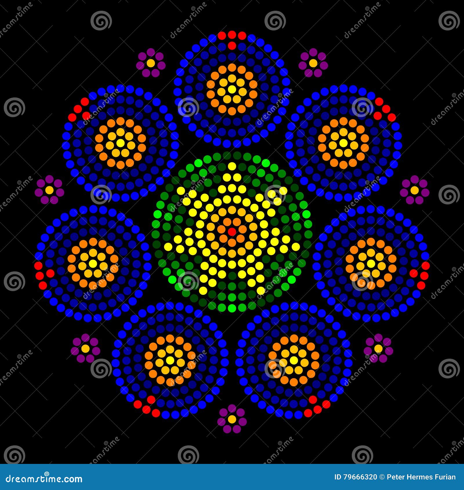 Rosette Window Leadlight Radial Dot Patterns Stock Vector ...
