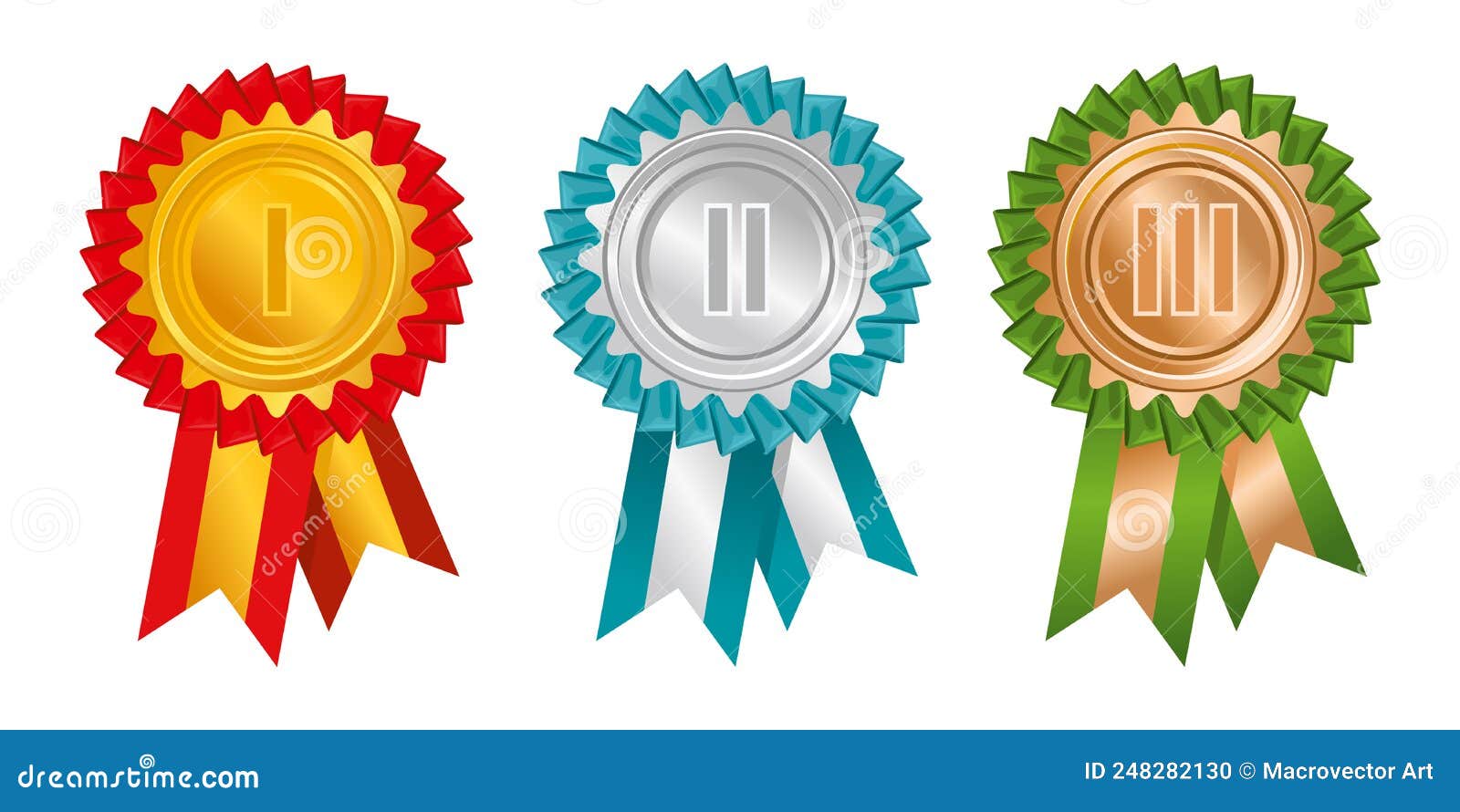 Rosettes Rewards Top Places Icon Set Stock Vector - Illustration of ...