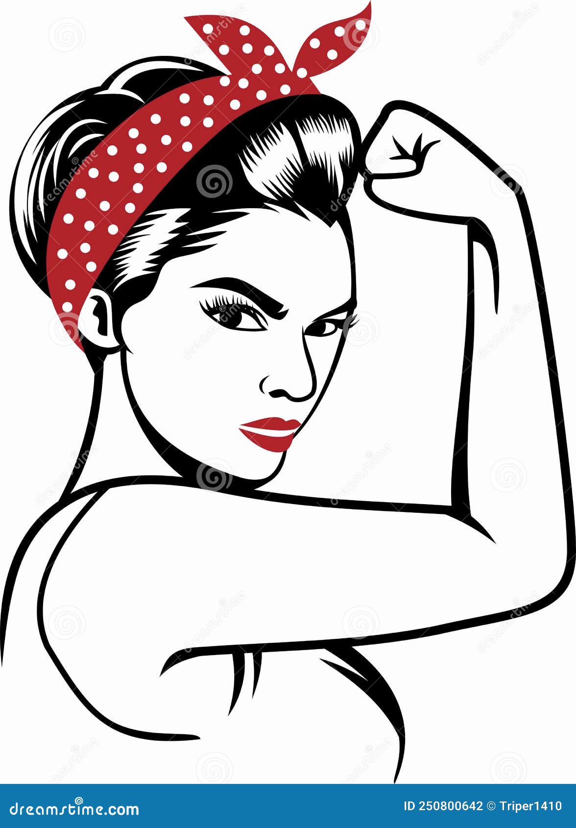 Rosie The Riveter Vector Illustration 250800642