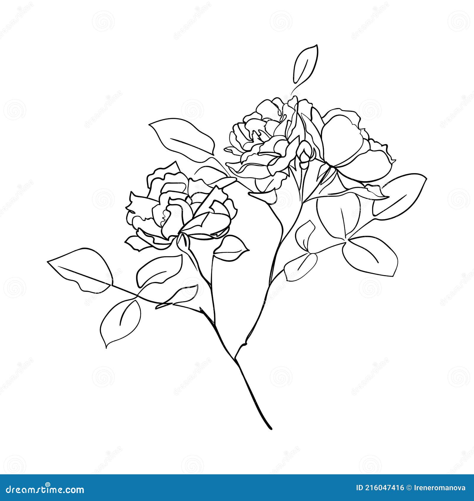 Rosier. Dessin Sur Une Ligne Illustration de Vecteur - Illustration du ...