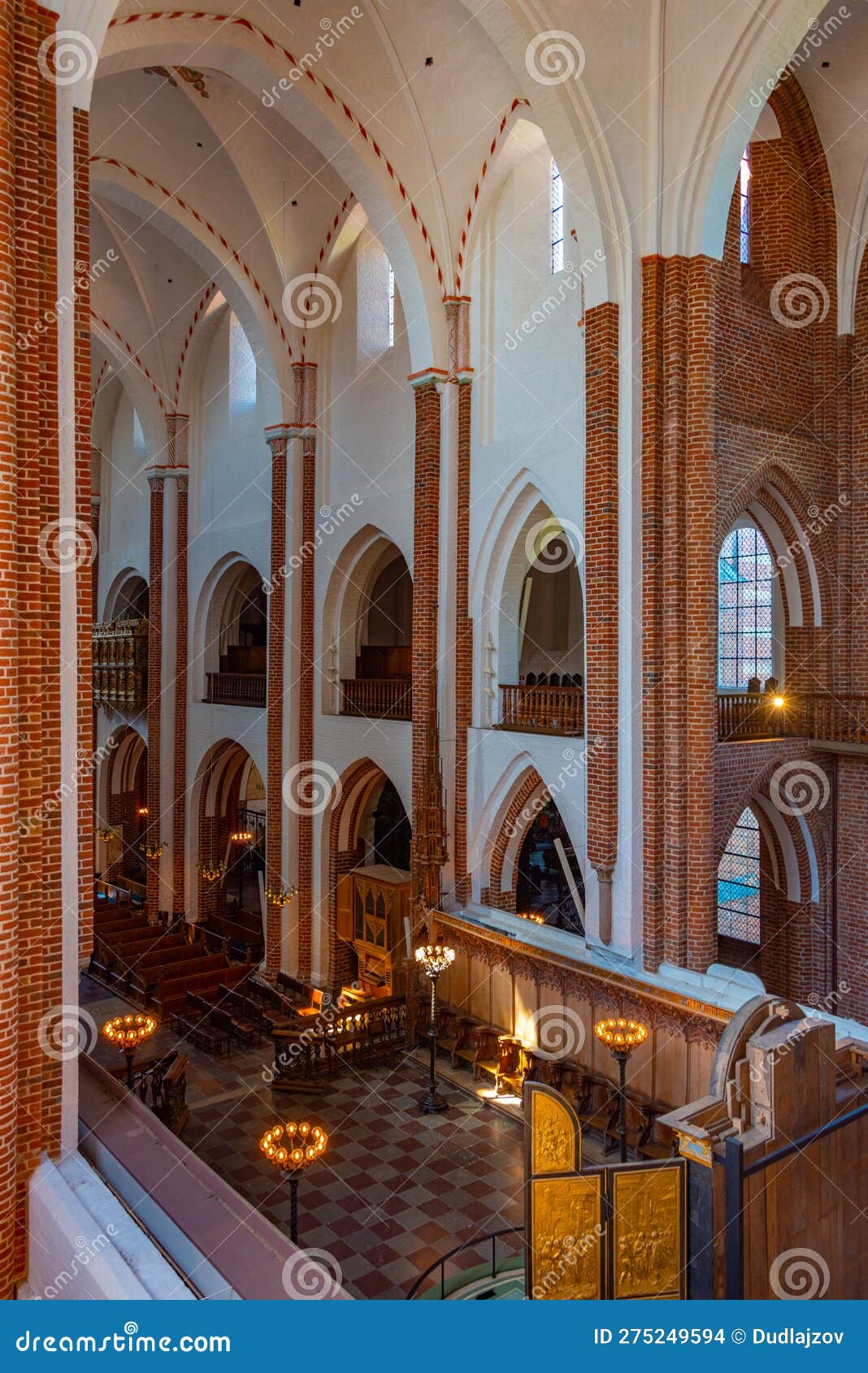 Roskilde, Denmark, June 23, 2022: Interior of the Roskilde Cathe ...