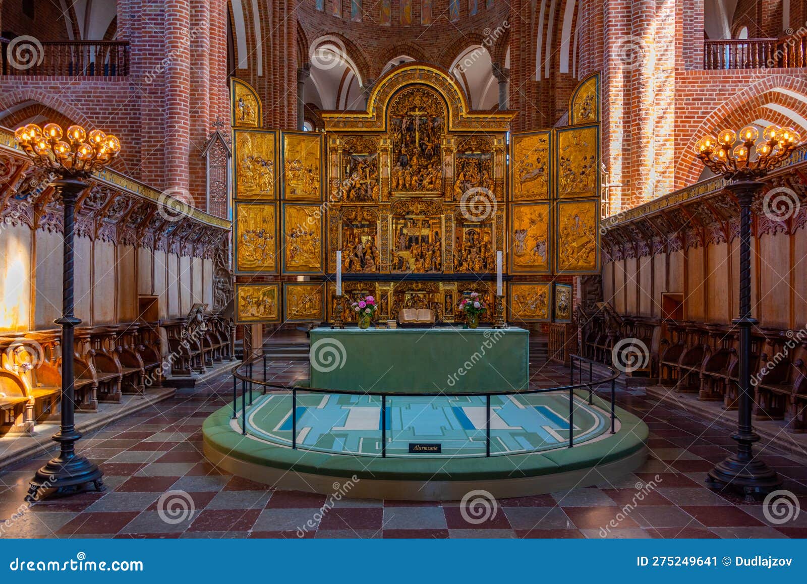 Roskilde, Denmark, June 23, 2022: Interior of the Roskilde Cathe ...