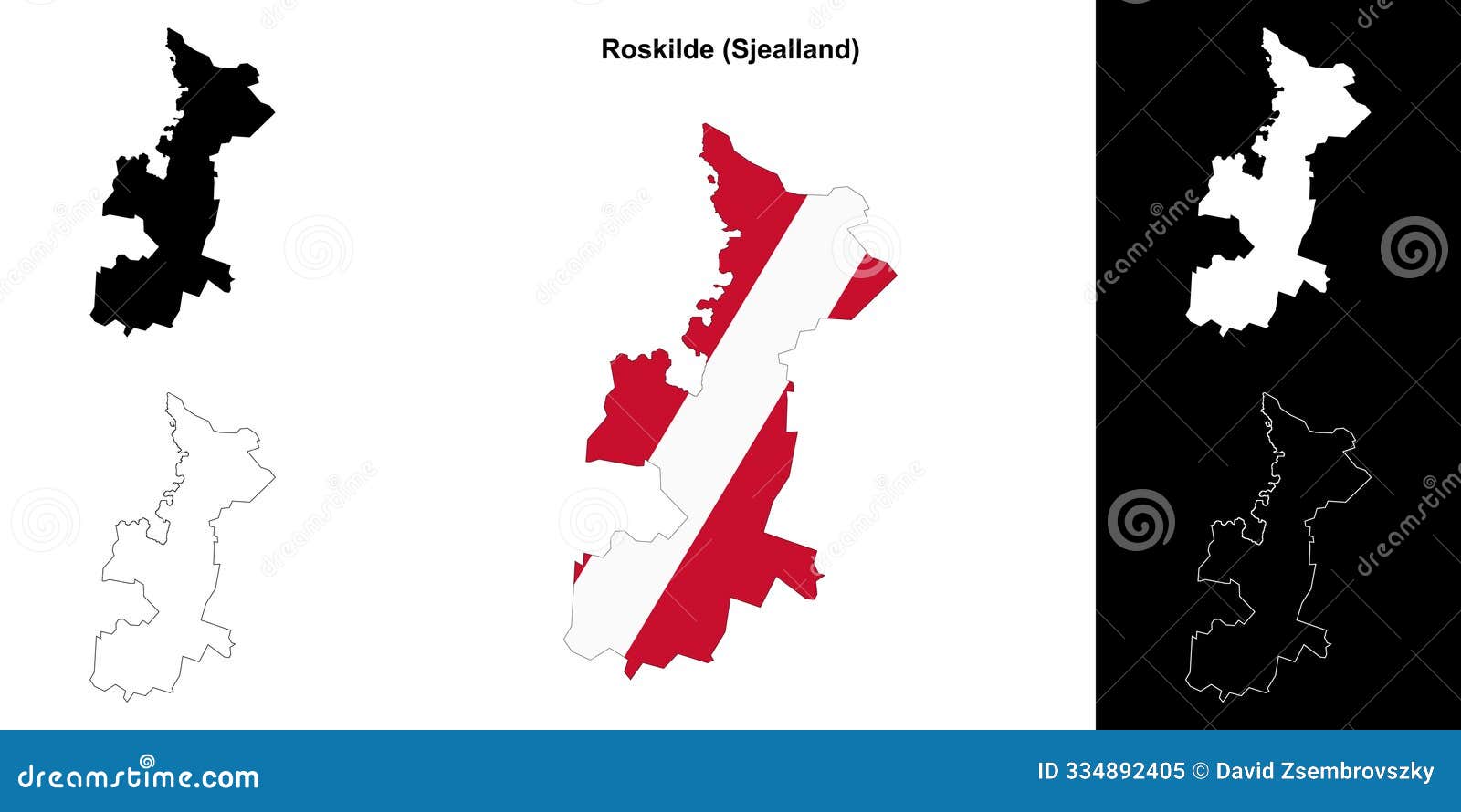 Roskilde outline map stock illustration. Illustration of borders ...