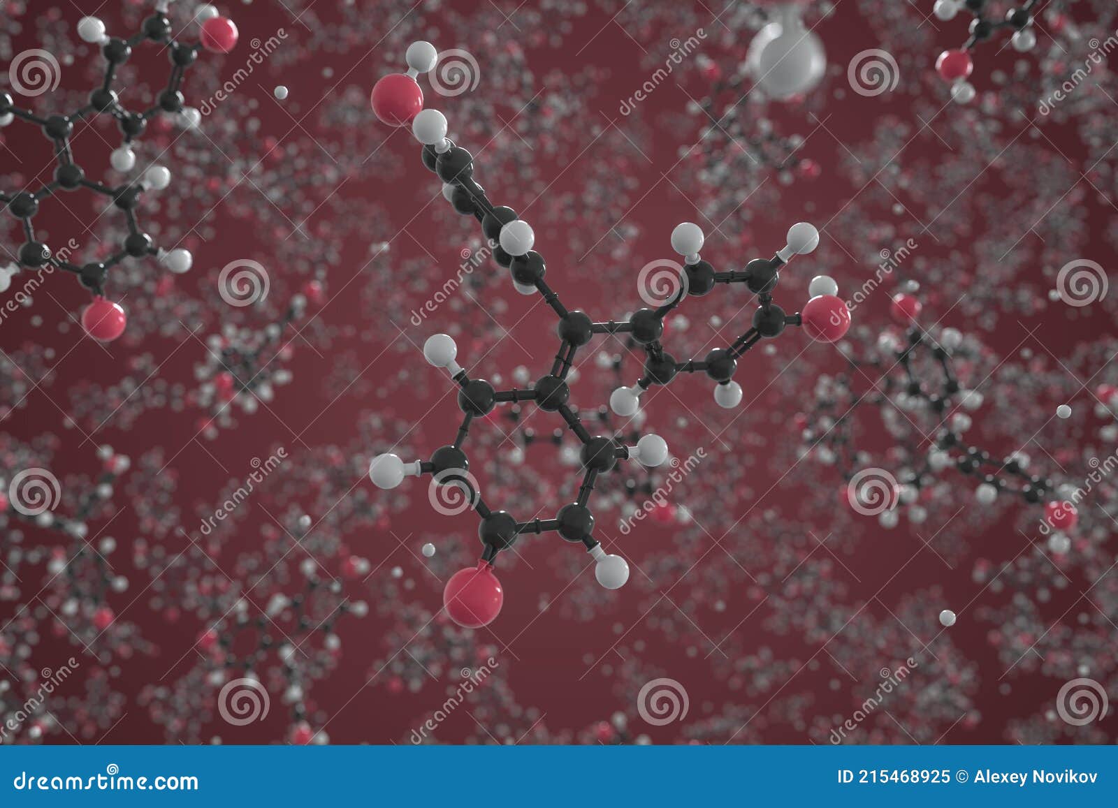 Rosolic Acid Molecule, Scientific Molecular Model, 3d Rendering Stock ...