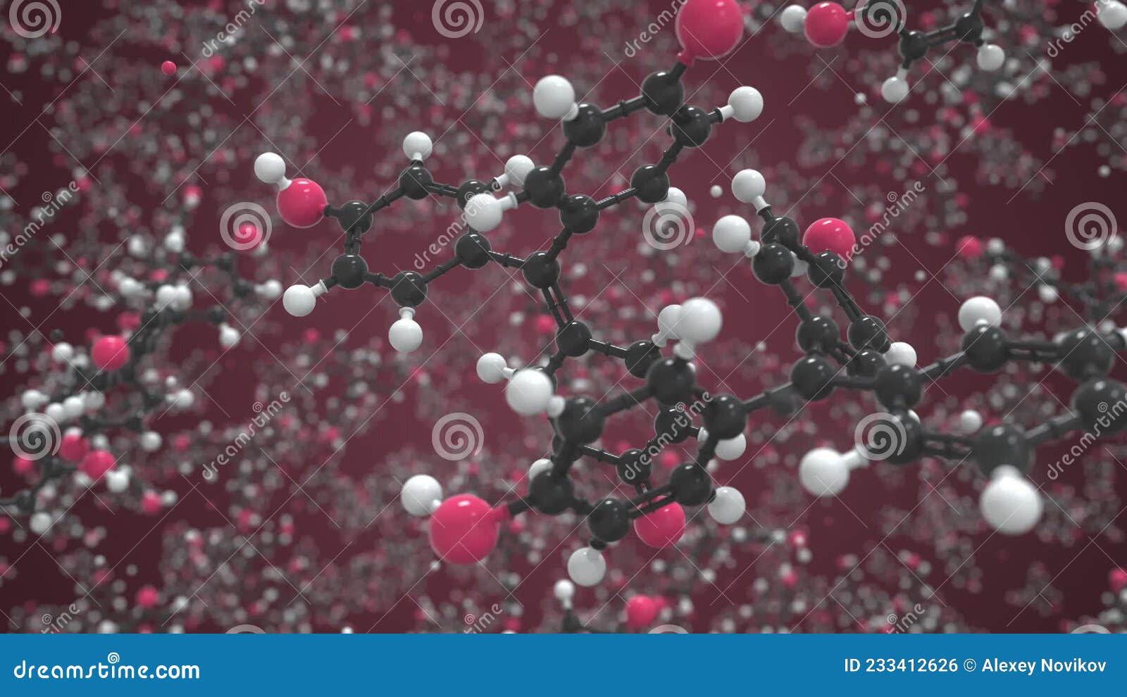 Rosolic Acid Molecule, Scientific Molecular Model, Looping 3d Animation ...