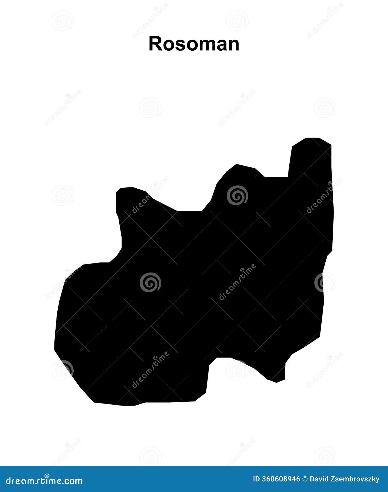 Rosoman outline map stock illustration. Illustration of municipality ...