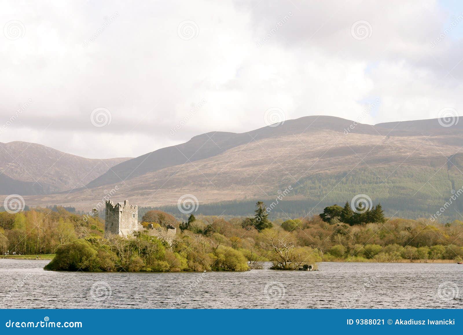 Ross Castle in Kerry Mountains, Killarney, Ireland Stock Image - Image ...