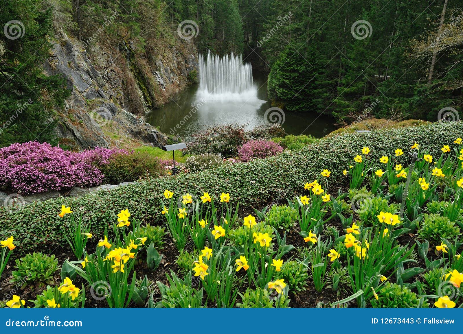 Ross Fountain in Butchart Gardens Stock Image - Image of florid ...