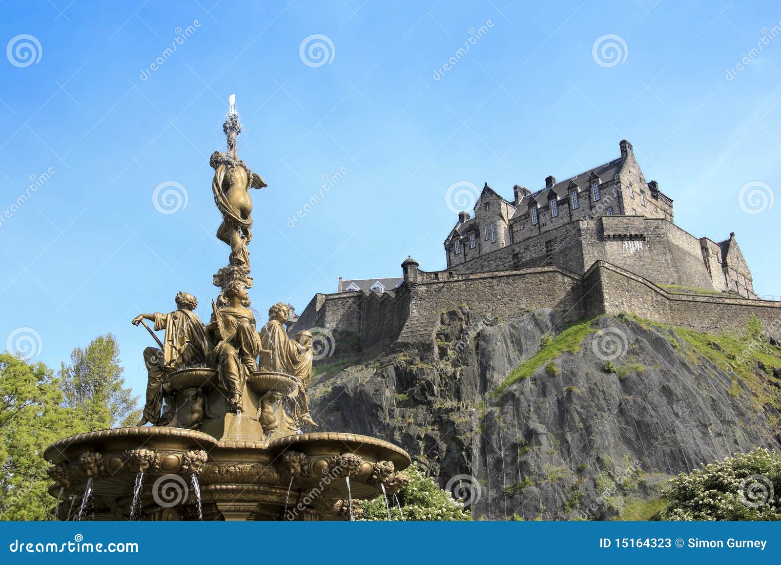 Ross Fountain Edinburgh Castle Scotland Stock Image - Image of heritage ...