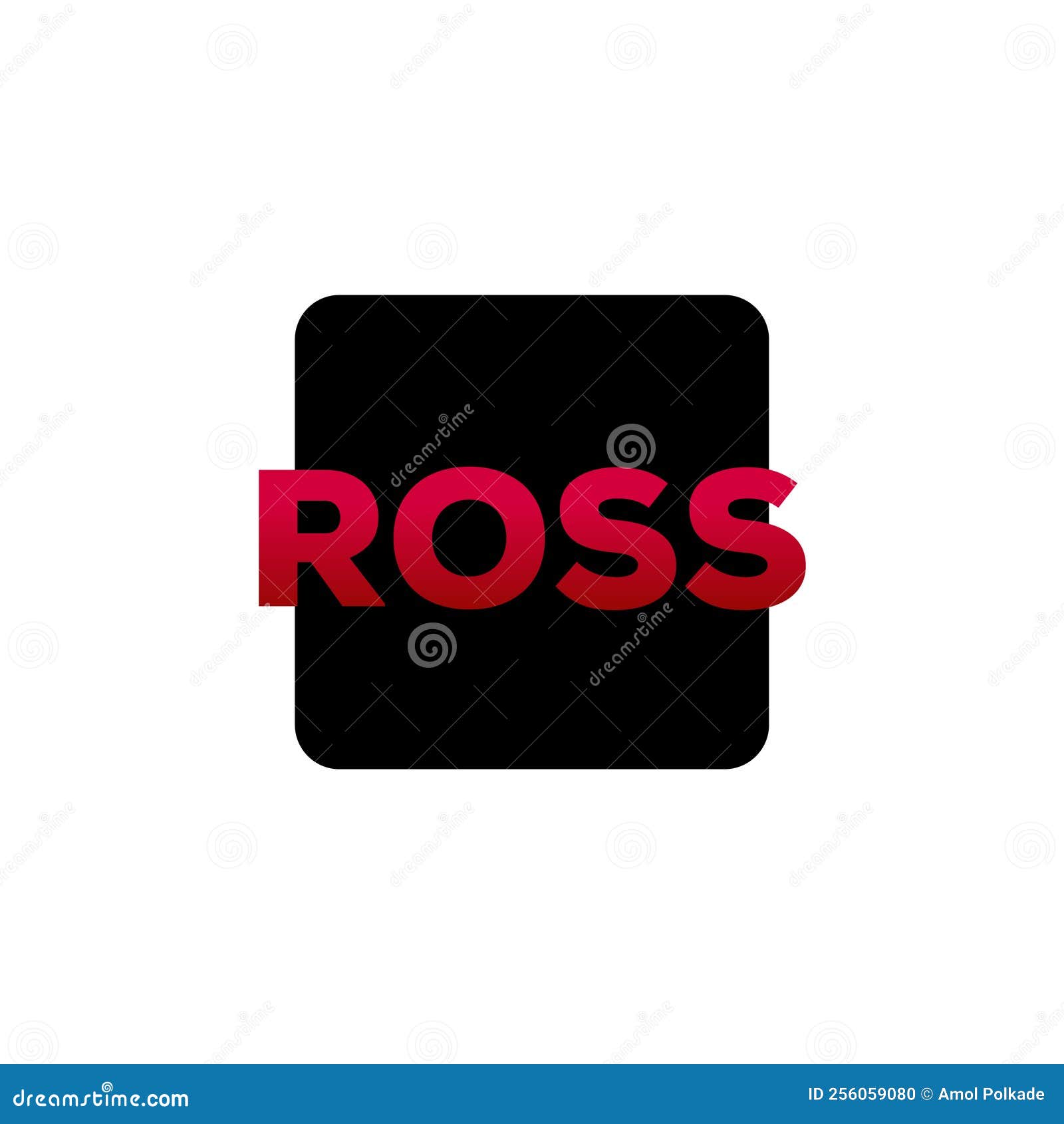 Ross Typography In Red. Ross Monogram Red Colour Vector Illustration ...