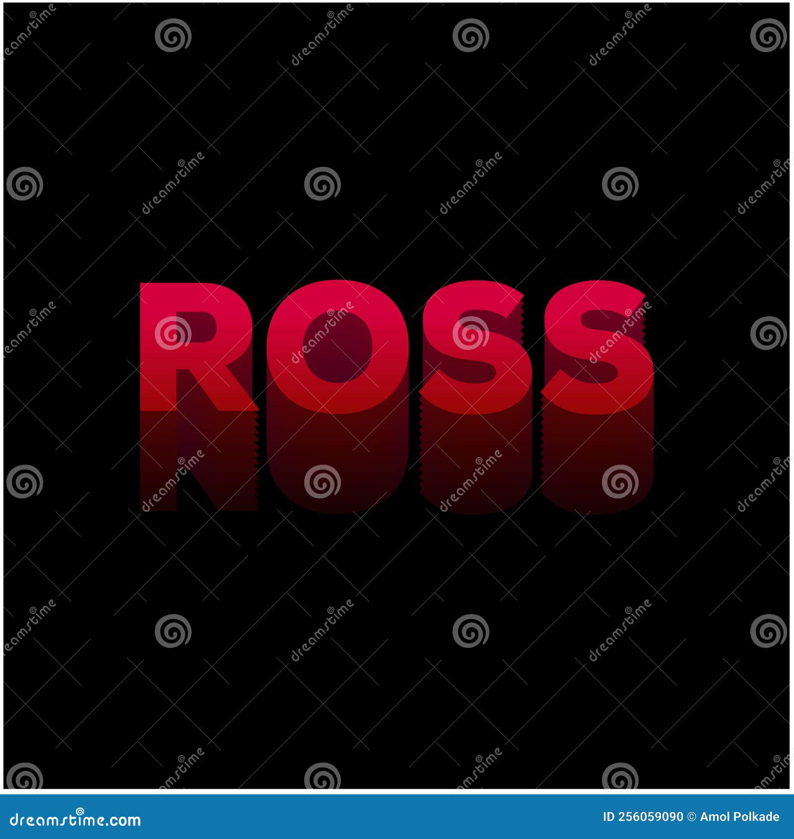 Ross Typography in Red. Ross Monogram Red Colour Stock Vector ...