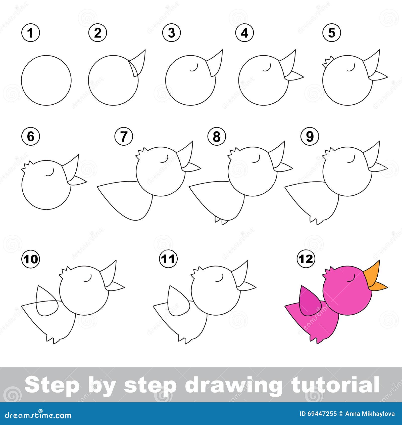 Rossignol Cours de dessin illustration de vecteur. Illustration du ...