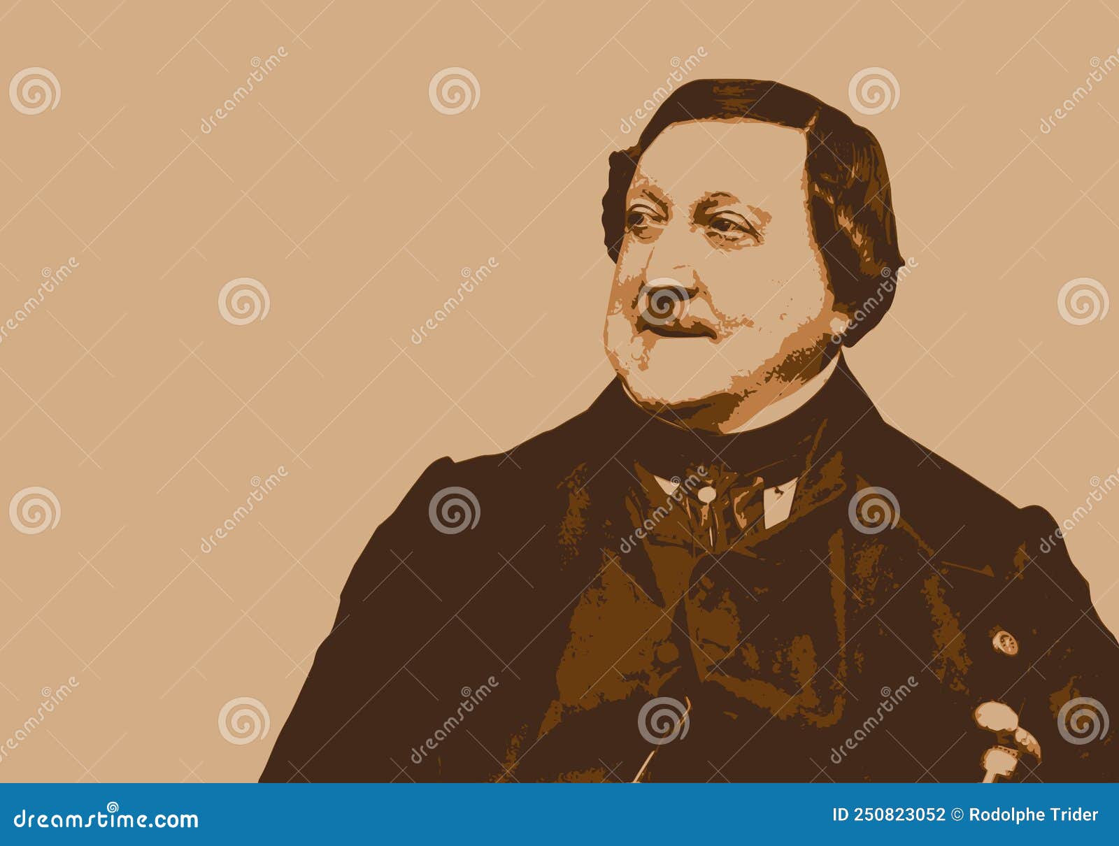 Portrait of the Famous Italian Musician and Composer, Gioachino Rossini ...