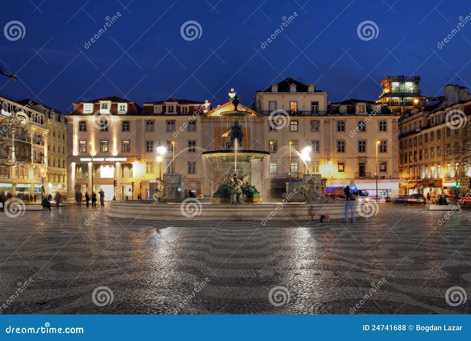 Rossio Square, Lisbon, Portugal Stock Photo - Image of portuguese ...