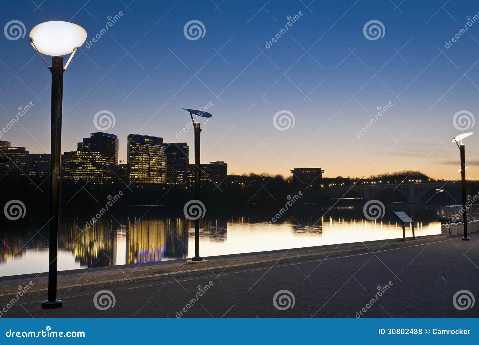 Rosslyn Virginia from the Boardwalk in Georgetown, Washington DC Stock ...