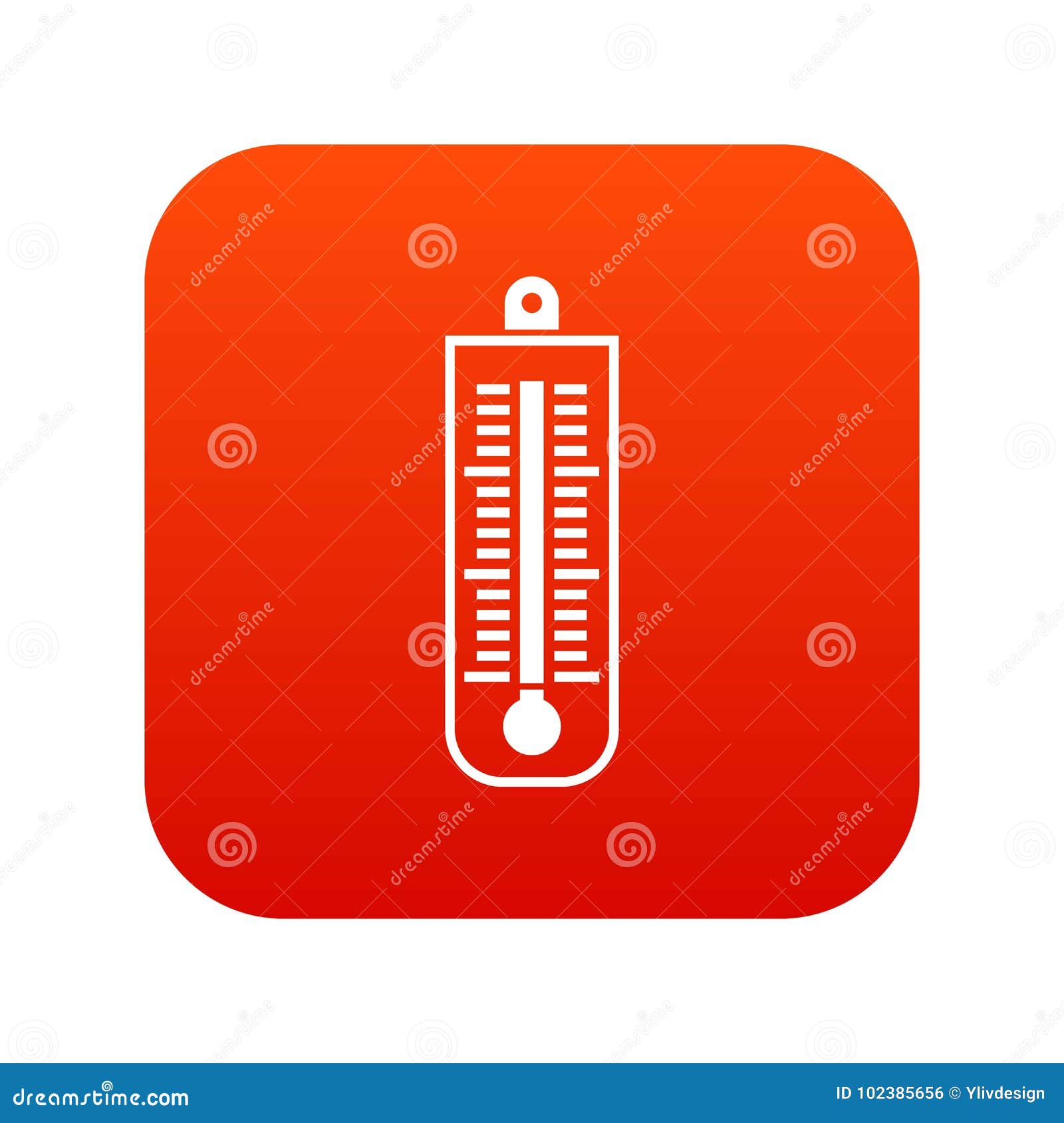Rosso Digitale Dell'icona Del Termometro Illustrazione Vettoriale ...