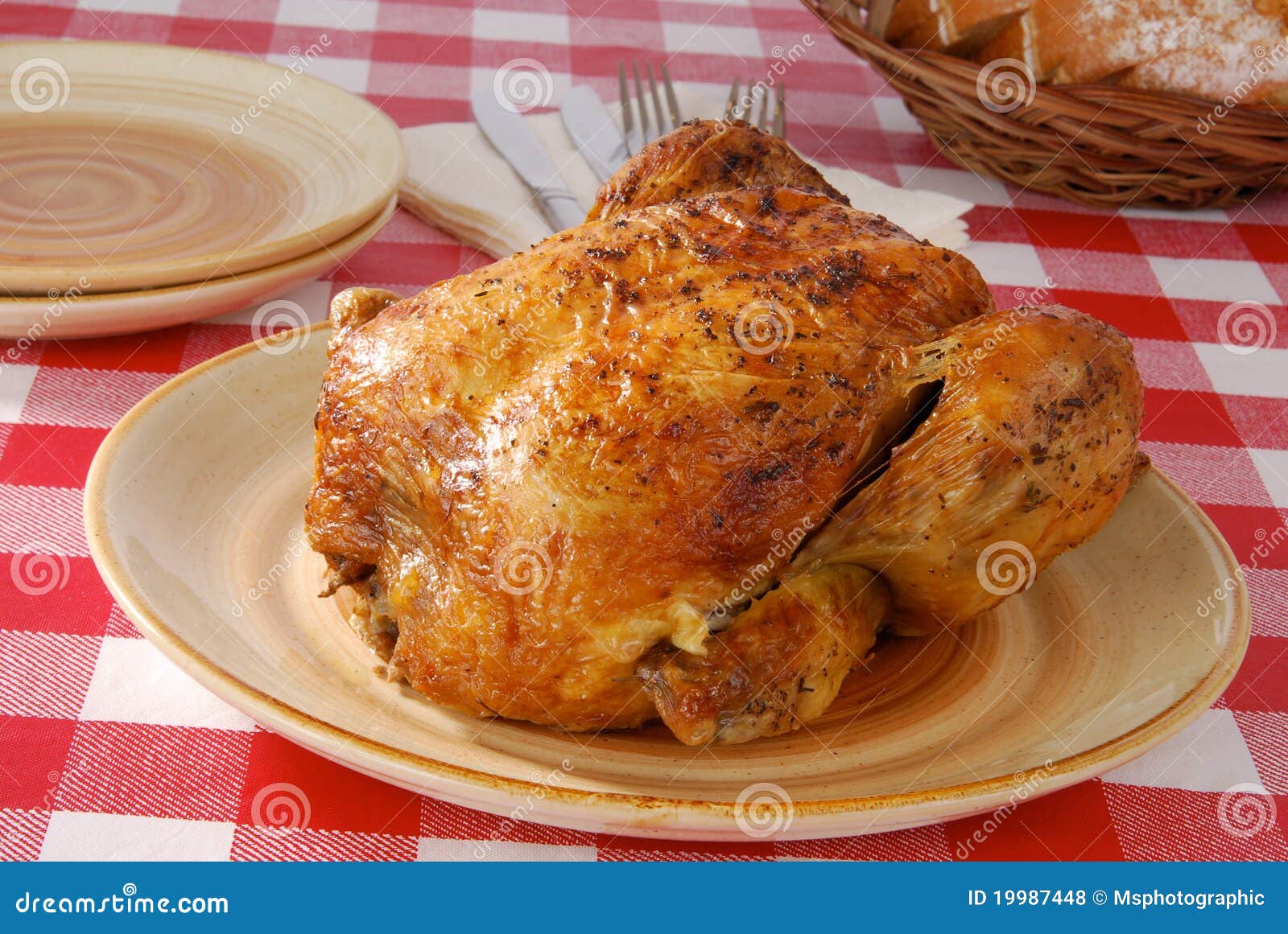 Rosted chicken stock photo. Image of meal, meat, lean - 19987448