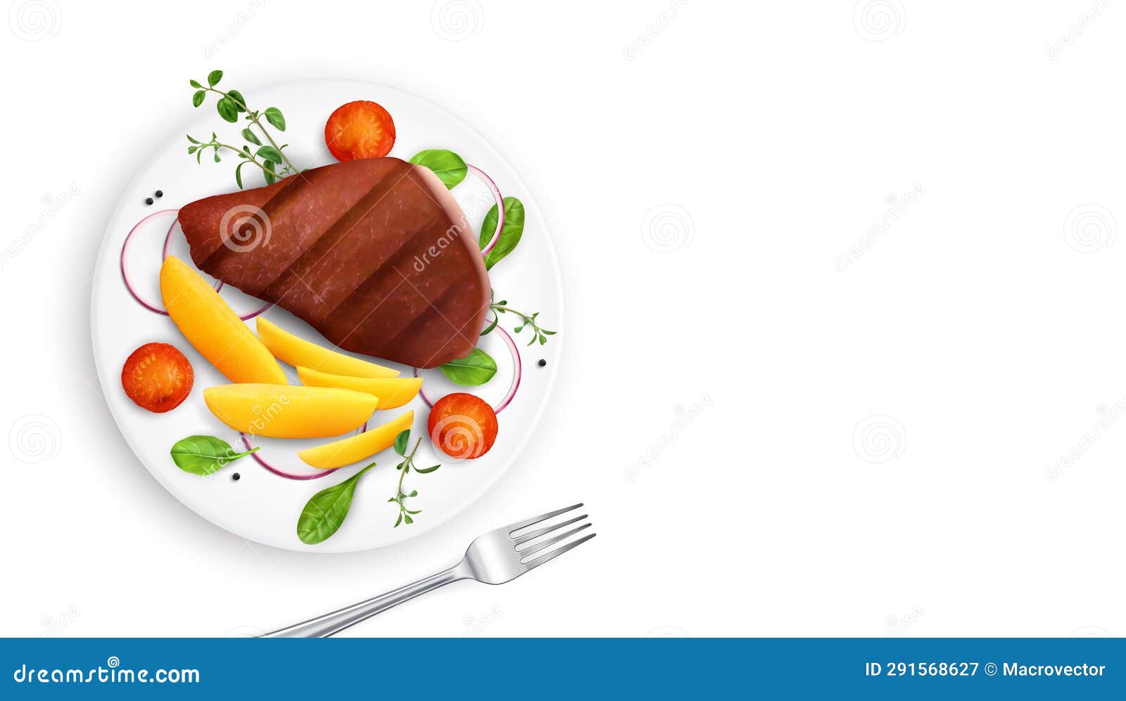 Rosted Pork Rib Rice, Hand Draw Sketch Vector. | CartoonDealer.com ...