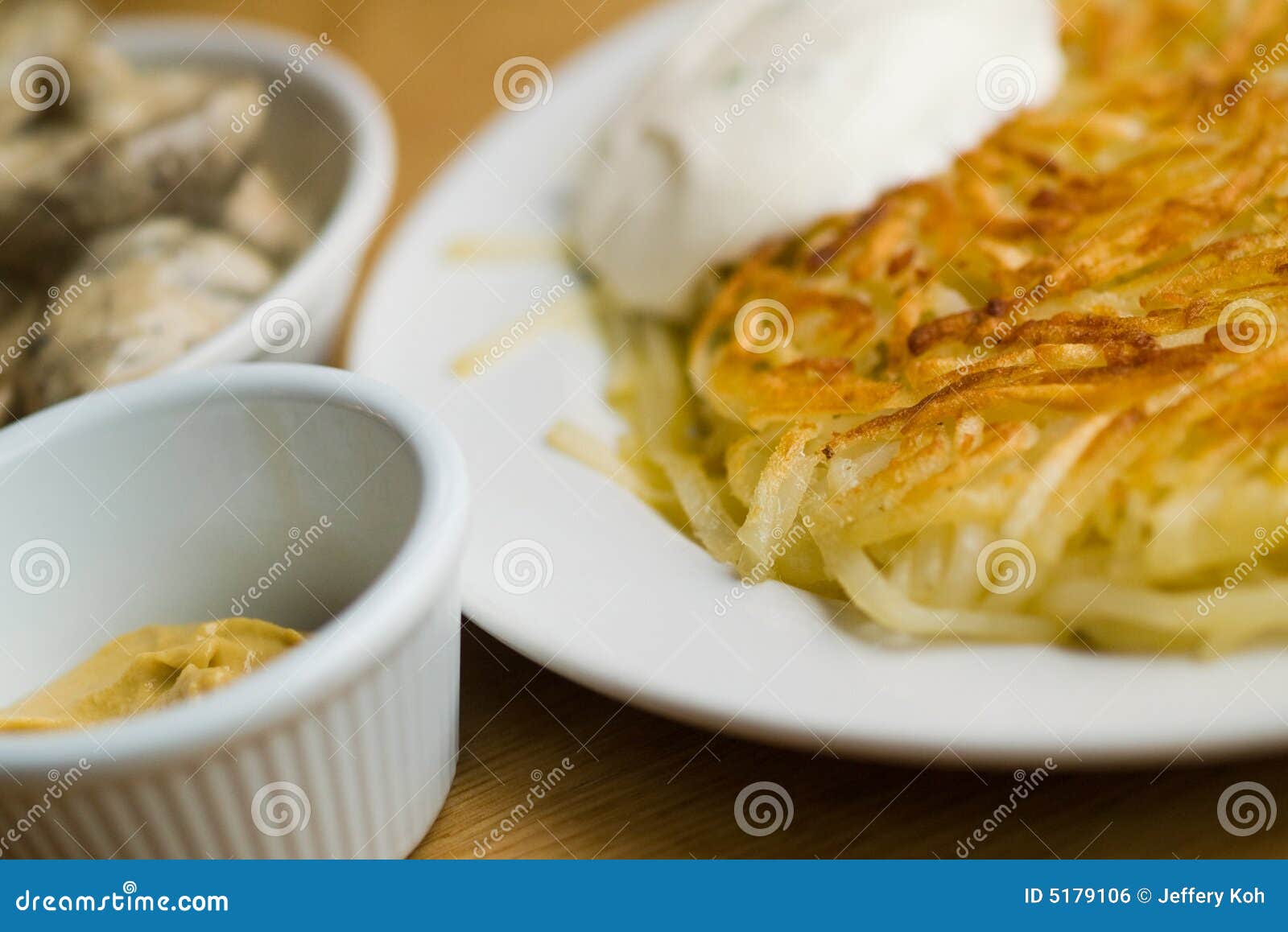 Rosti stock photo. Image of plate, mushrooms, mustard - 5179106
