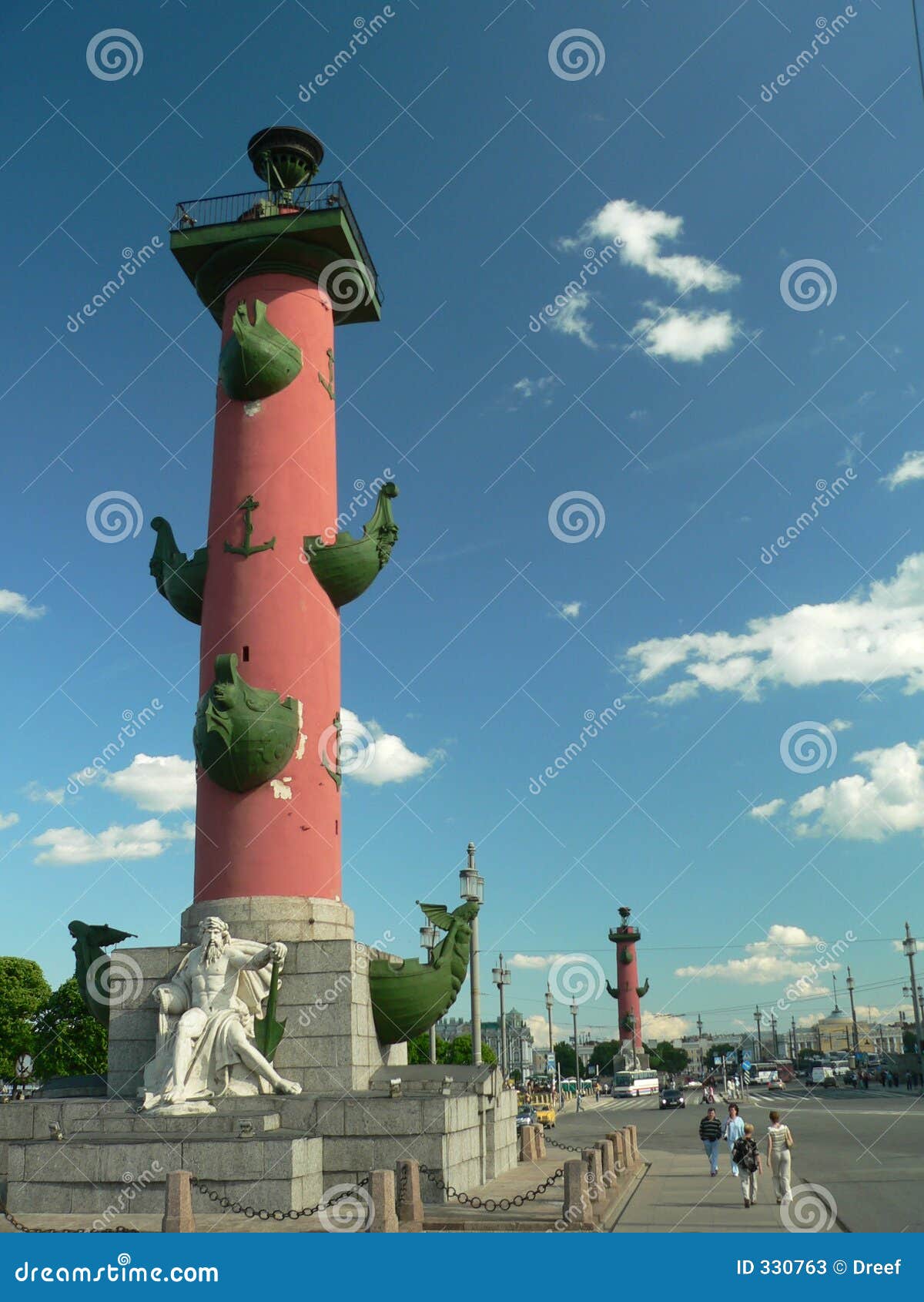Rostral Column stock image. Image of river, brass, petersburg - 330763