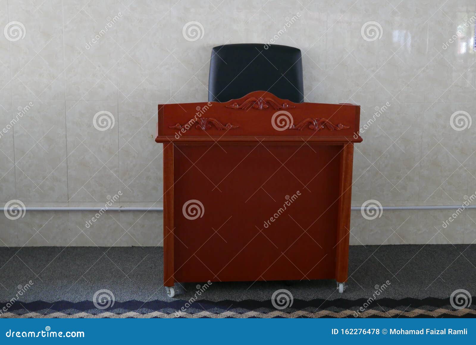Rostrum with Chair Inside a Mosque Stock Photo - Image of orator ...