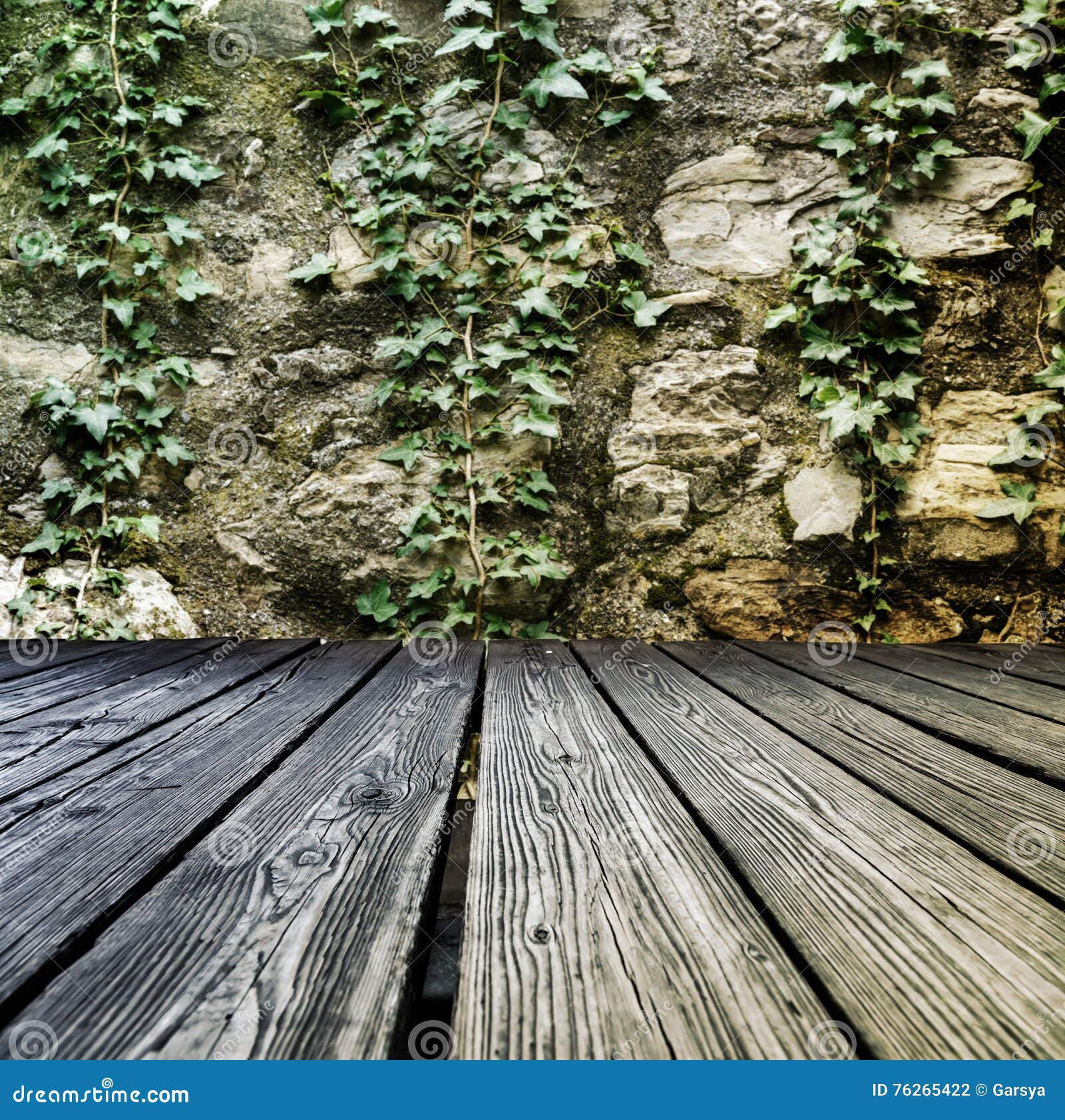 Rostrum Made of Wooden Planks on Stone Wall Stock Photo - Image of ...