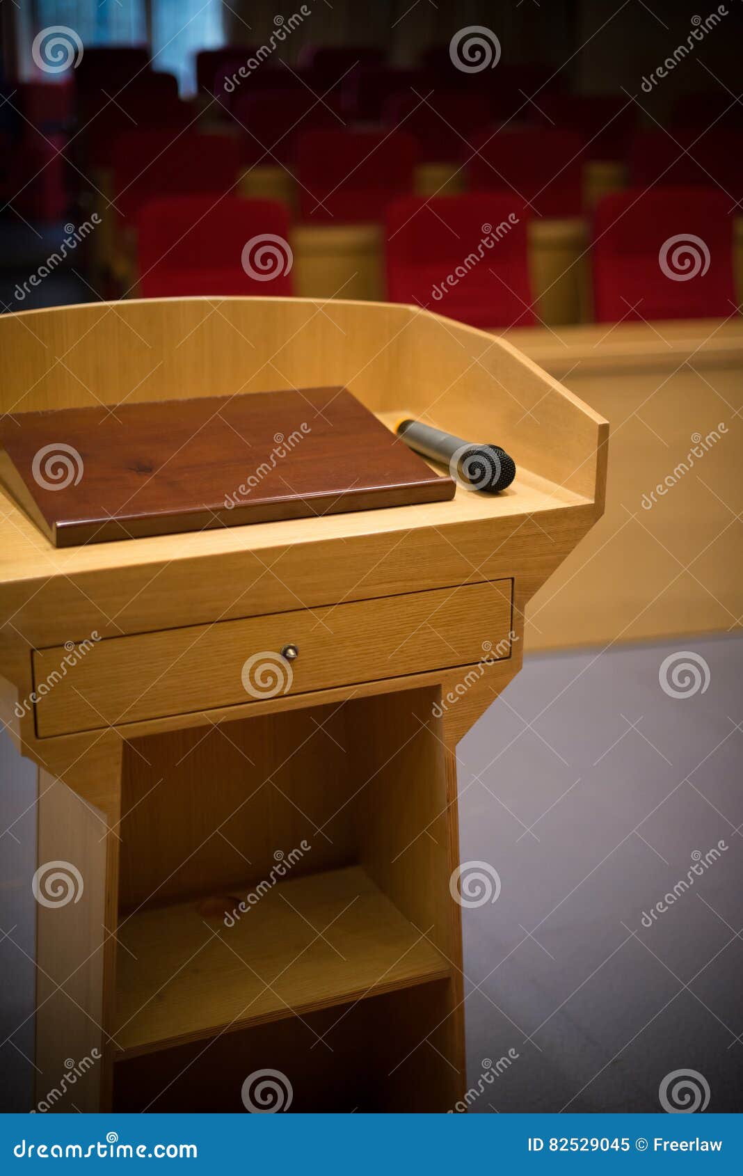 Rostrum with a Microphone in a Reference Room Stock Image - Image of ...