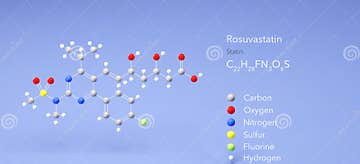 Rosuvastatin Molecule, Molecular Structures, Crestor, 3d Model ...