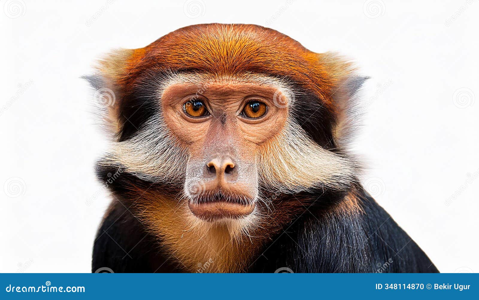 The Rosy-Cheeked Monkey, Isolated On A White Background. Stock Photo ...