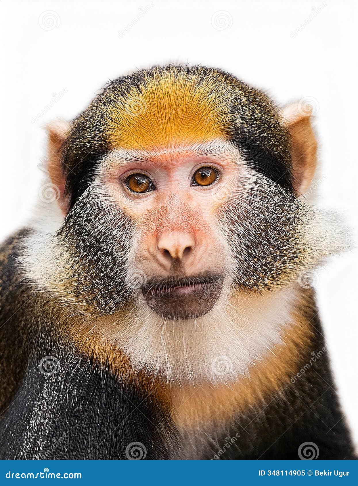 The Rosy-Cheeked Monkey, Isolated On A White Background. Royalty-Free ...