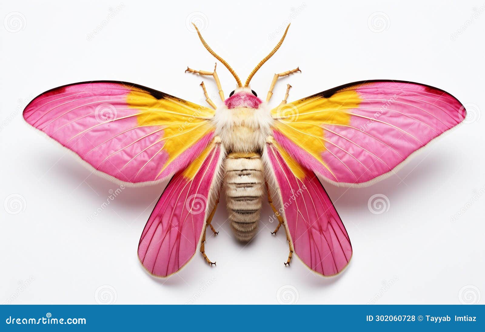 Rosy Maple Moth Insect Isolated on a Transparent Background. Stock ...