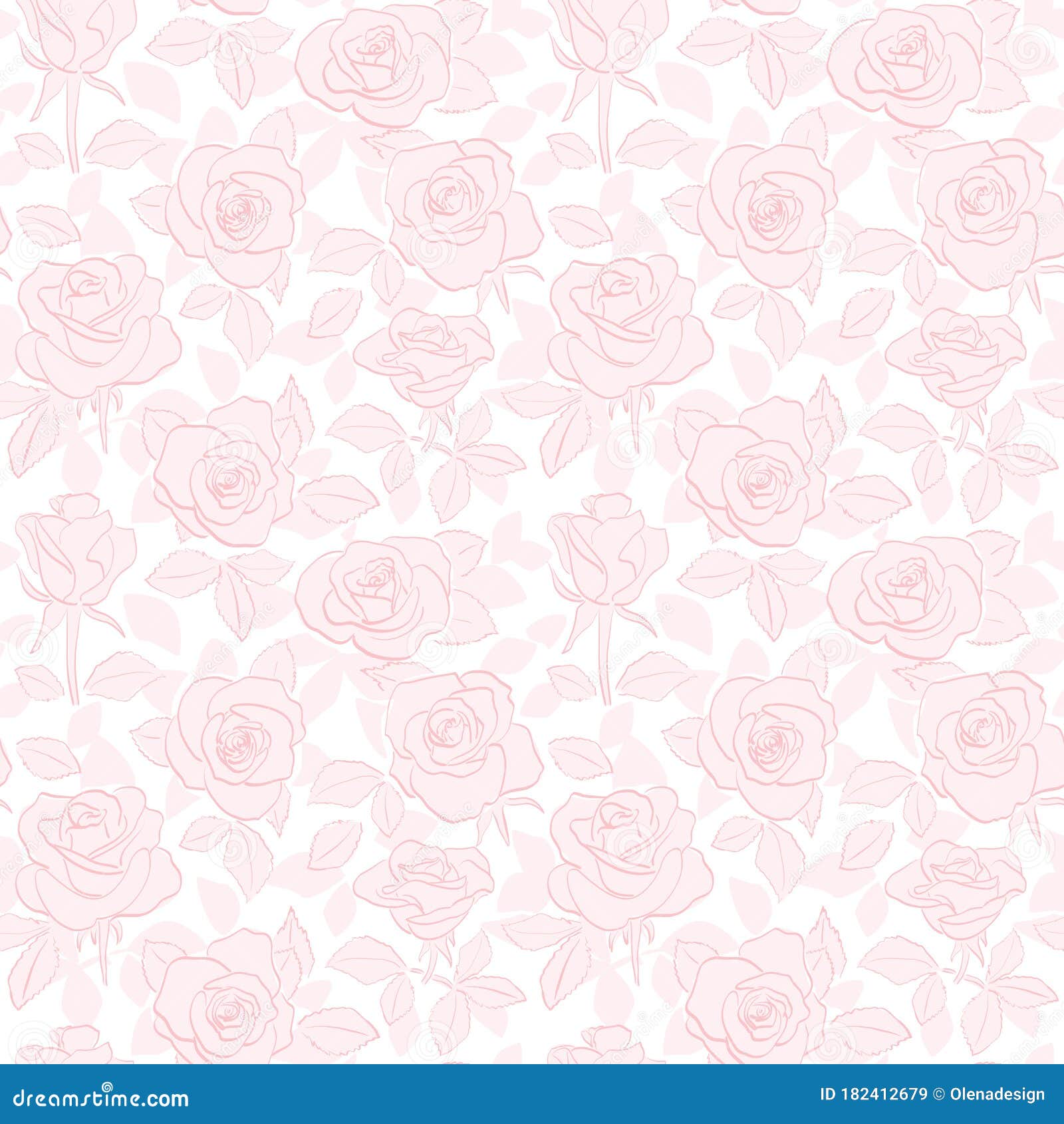 Rosy Seamless Pattern - Vector Light Red Flower Background Stock Vector ...