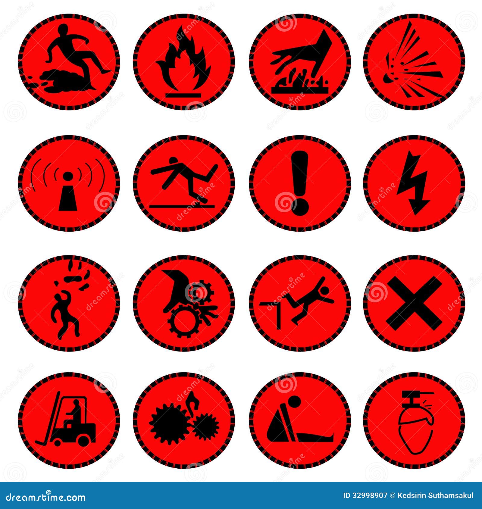 Rot des Warnzeichens vektor abbildung. Illustration von symbol - 32998907