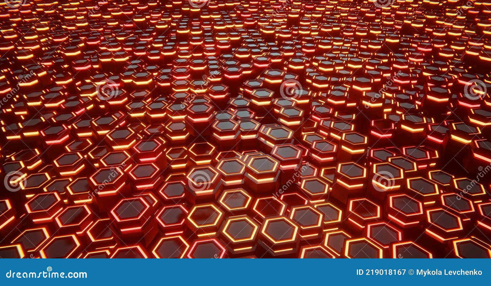 Rot Und Orange. Hexagon-Hintergrund. Hexagonale Struktur 3d Stock ...